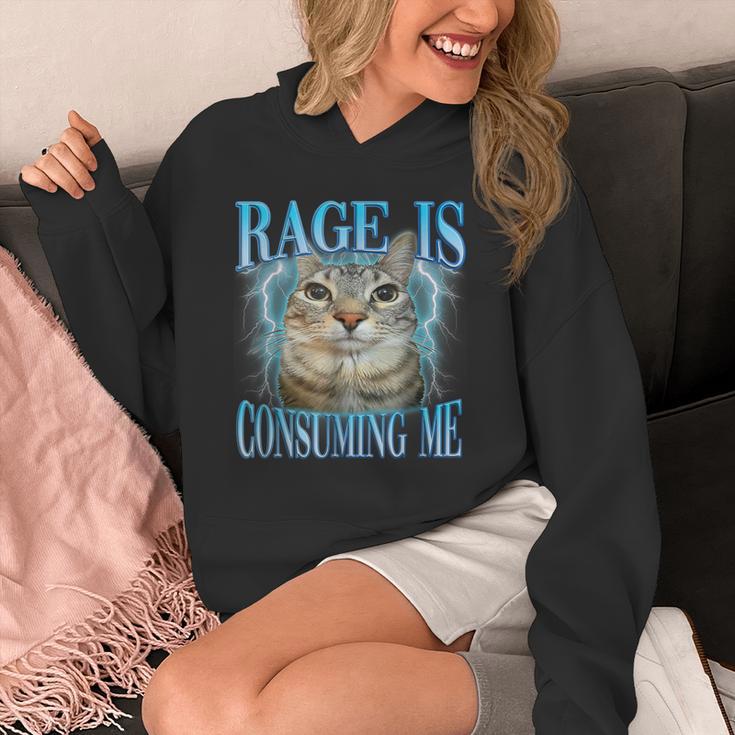 Rage Is Consuming Me Silly Staring Cat Meme Hoodie - Thegiftio UK