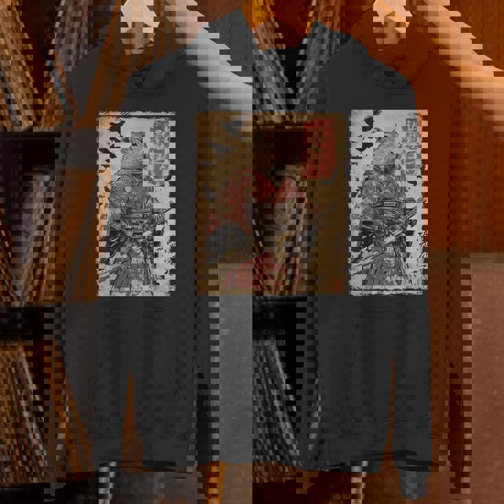 Capybara Samurai Graphic Japanese Warrior Anime Hoodie - Monsterry