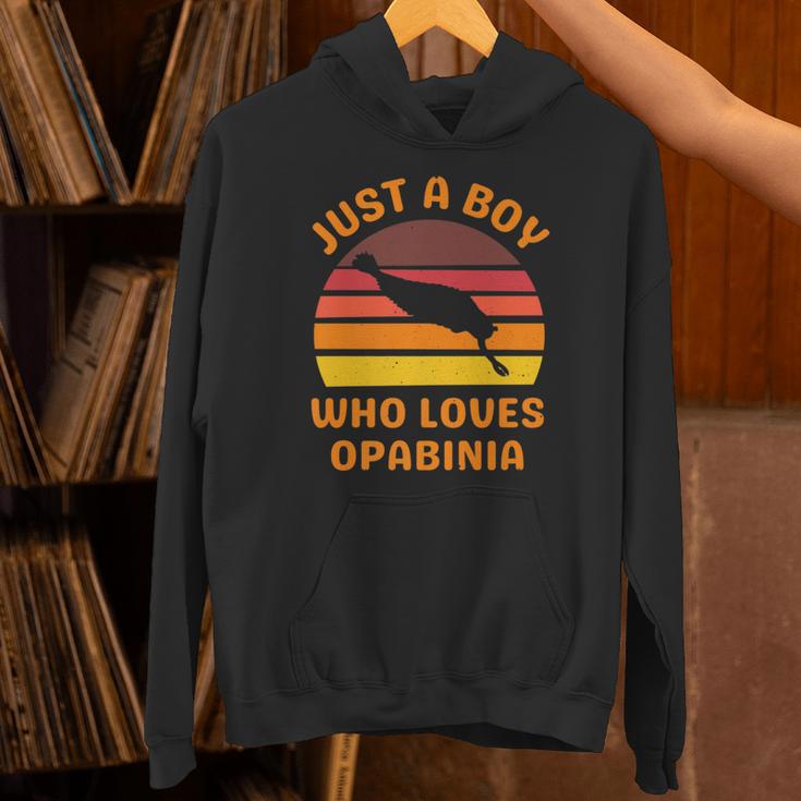 Just a Boy Who Loves Opabinia Prehistoric Fish Premium Unisex Hoodie ...