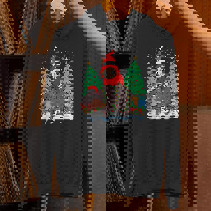 Labubu Monster Moo Deng Baby Hippo Christmas Unisex Hoodie - Monsterry