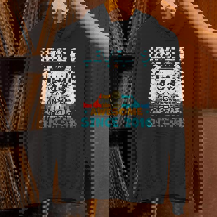 Level 9 Unlocked Awesome Since 2016 Gamer 9Th Birthday Hoodie - Thegiftio