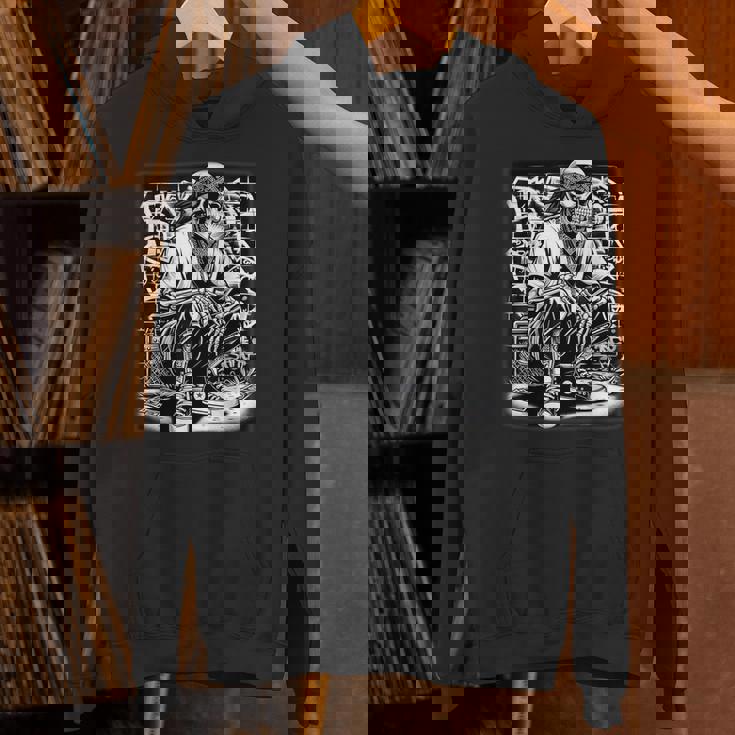 Mexican Gangster Cool Cholo Chicano Skeleton Con Safos Hoodie - Monsterry