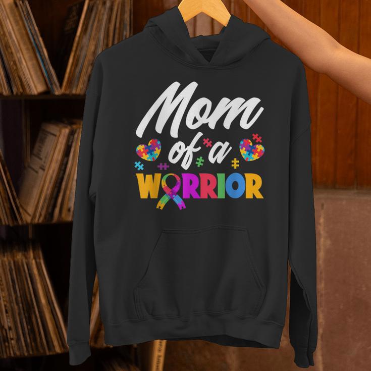 Mom Of A Warrior Autistic Son Daughter Proud Autism Mom Unisex Hoodie ...