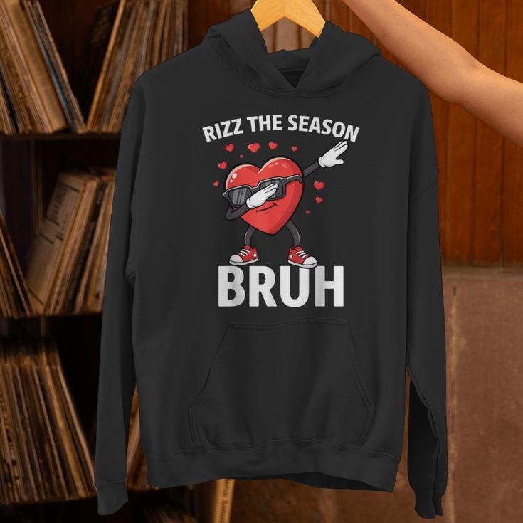Rizz The Season Bruh Valentines Day Rizzmas Heart Rizzler Hoodie ...