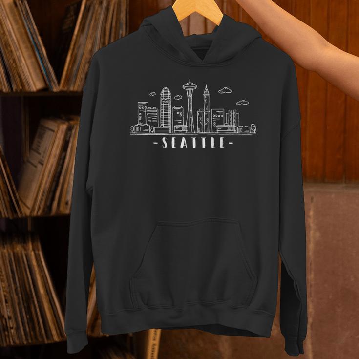 Seattle Skyline Washington Pnw Vintage Hoodie - Monsterry AU