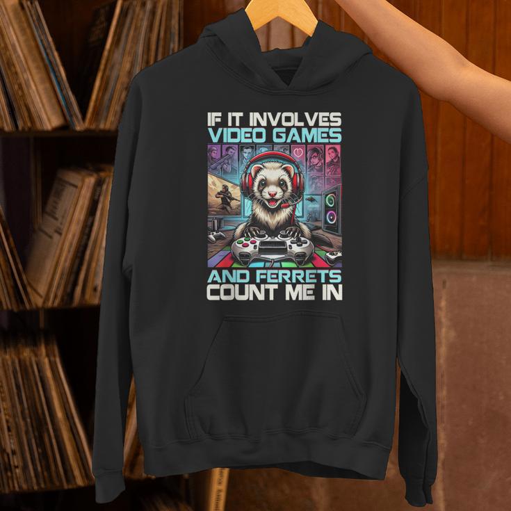 Video Games Gamer Gaming Ferret Hoodie - Monsterry UK