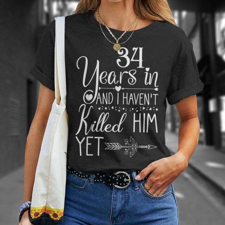 34th Wedding Anniversary For Her Wife Just Married 34 Years T-Shirt ...