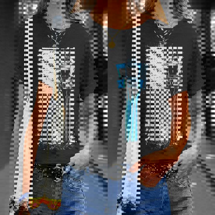 Air Traffic Controller US Flag ATC Flight Control T-Shirt - Monsterry