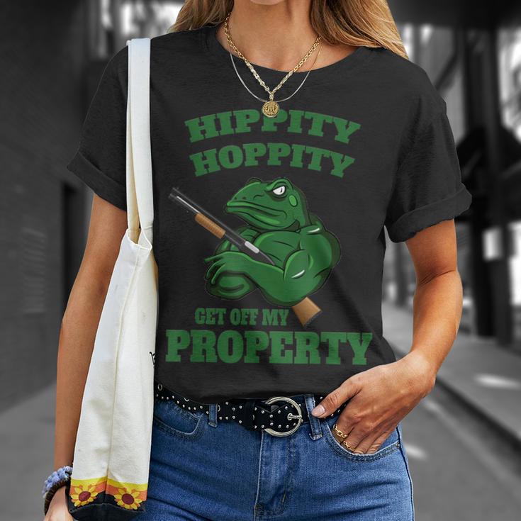 Angry Hippity Hoppity Get Off My Property Frog Meme T-Shirt - Monsterry