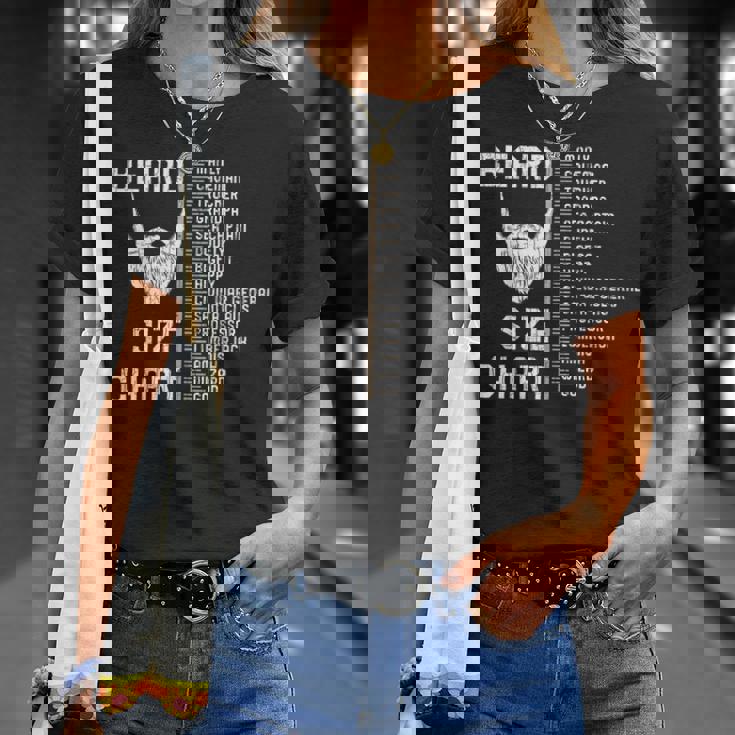 Beard Size Chart Bearded Men Dad Graphic T-Shirt - Monsterry