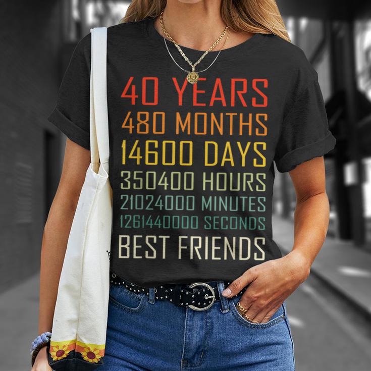 Best Friends Vintage 40 Years Friendship Anniversary T-Shirt - Monsterry