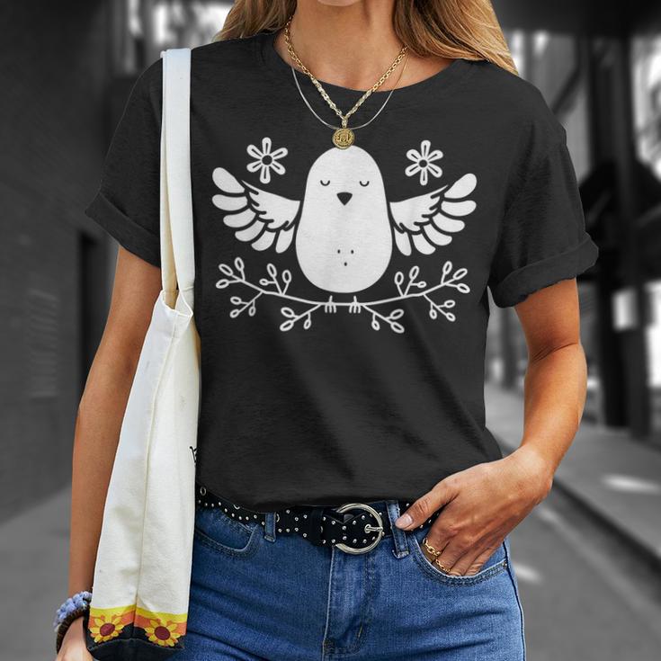 Bird Small Dove Of Peace Minimalist Simple Dove T-Shirt - Monsterry