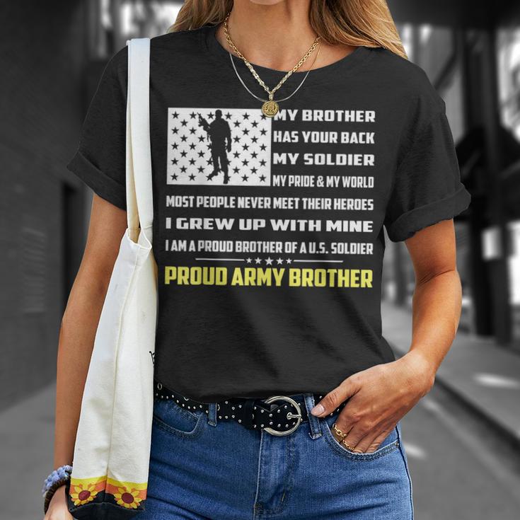 My Brother Has Your Back My Soldier Hero Proud Army Brother T-Shirt ...