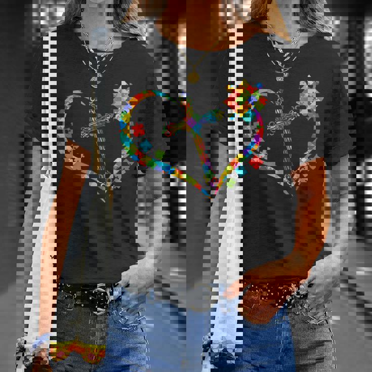 Christian Cross Puzzle Autism Awareness Costume Kids T-Shirt - Monsterry