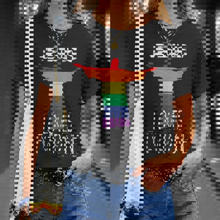 Christians Supporting LGBT Gay Rights Jesus Loves Everyone T-Shirt ...