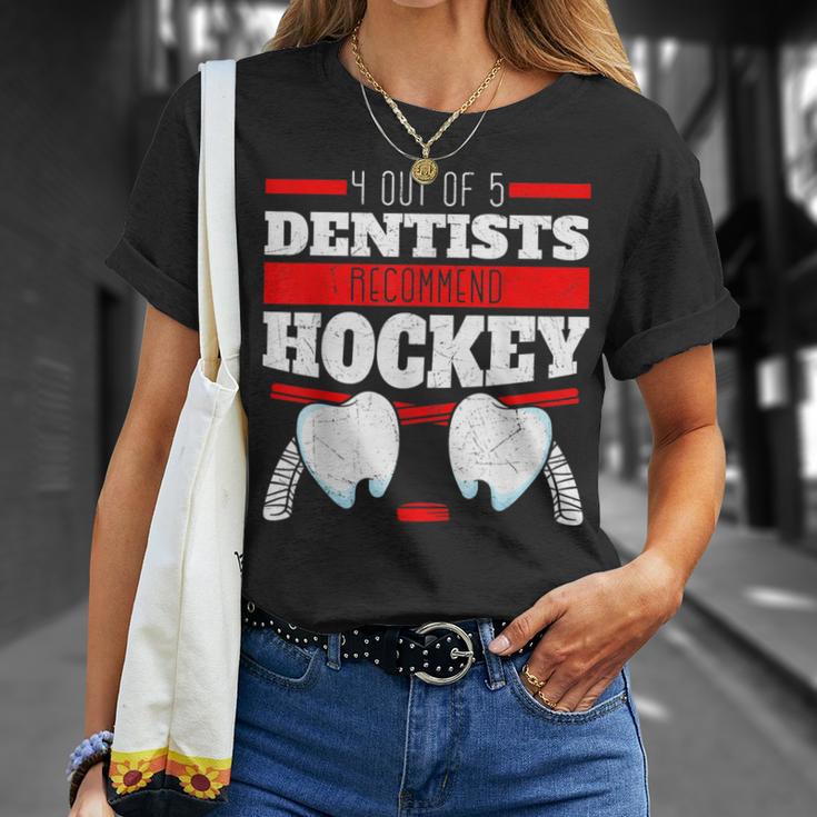 Dentist Mouth Doctor Dentistry Dental Surgeon Hockey T-Shirt - Monsterry