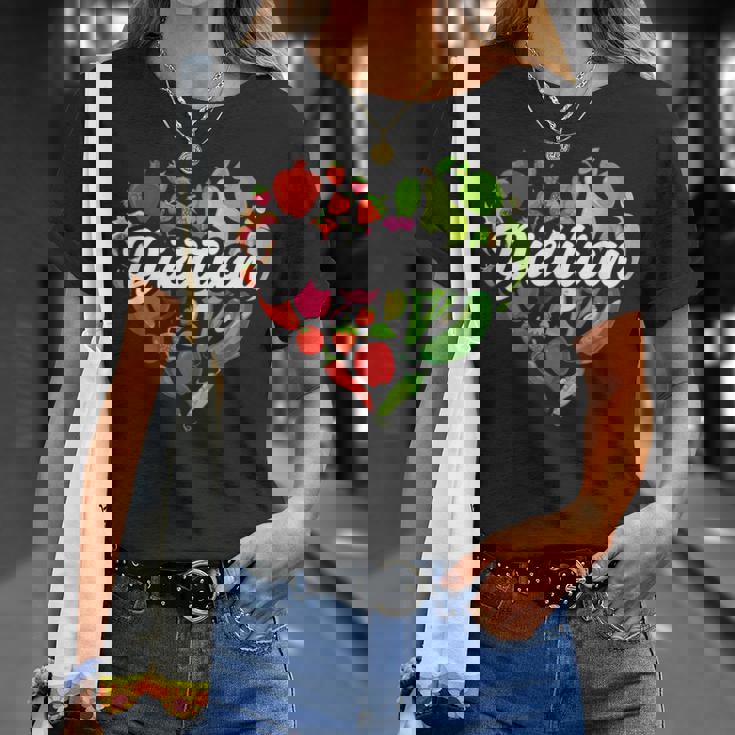 Dietitian Heart Registered Dietitian Nutrition Food T-Shirt - Monsterry