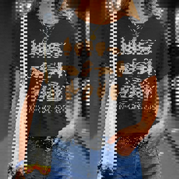 Faith Hope Love ASL American Sign Language T-Shirt - Monsterry