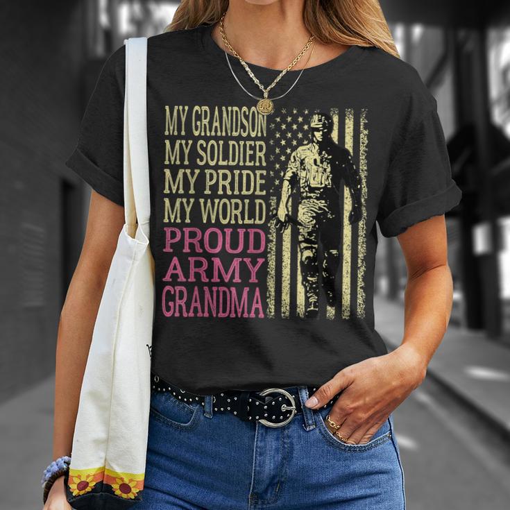 My Grandson My Soldier Hero Proud Army Grandma US Military T-Shirt ...