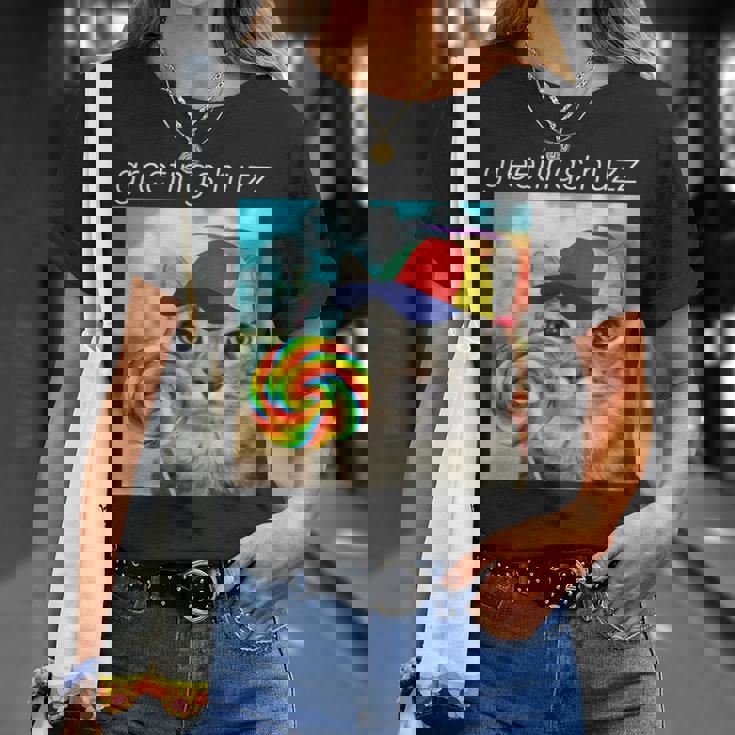 Greetings Huzz Gen Z Gen Alpha Slang Meme T-Shirt - Monsterry