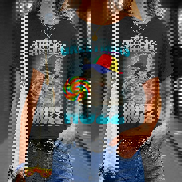 Greetings Huzz Gen Z Gen Alpha Slang Meme T-Shirt - Thegiftio UK