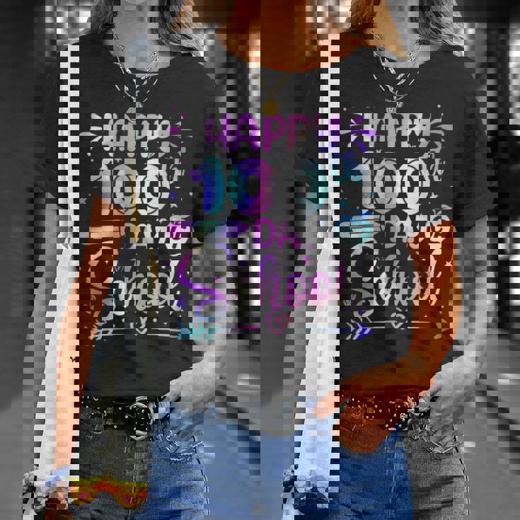 Happy 100Th Day Of School For Teacher Girls 100 Days T-Shirt - Monsterry