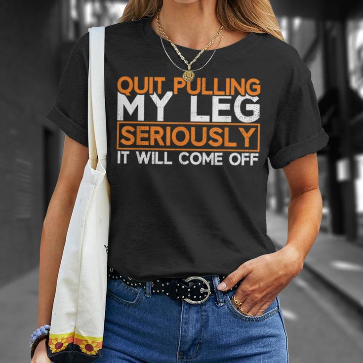 Leg Prosthetic Leg Amputation Amputee One Legged T-Shirt - Monsterry