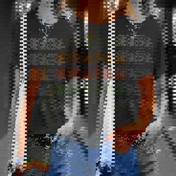 Love Heart Sinatra Grunge Vintage Style Black Sinatra T-Shirt | Mazezy