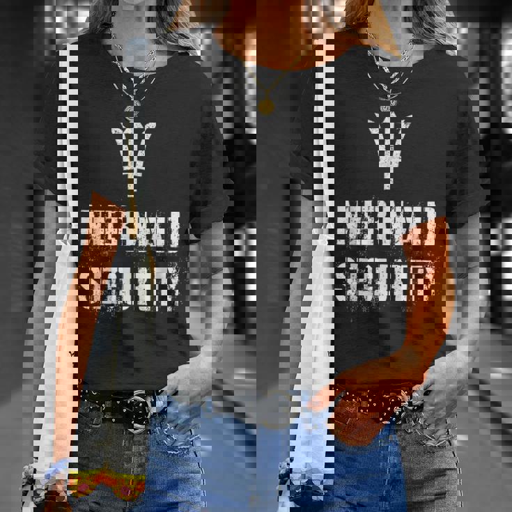 Mermaid Security Daughter Protector Dad Mermom Merdad T-Shirt - Monsterry