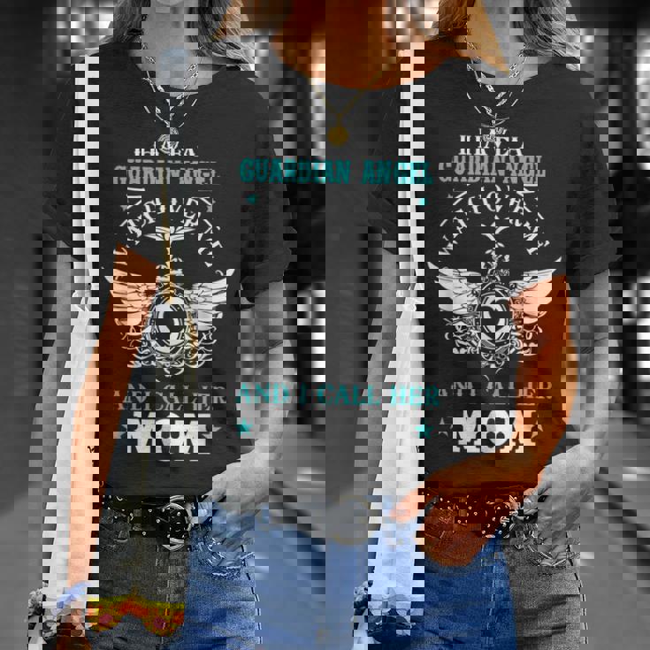 My Mom Is My Mom Guardian Angel Grief Remembrance T-Shirt - Monsterry