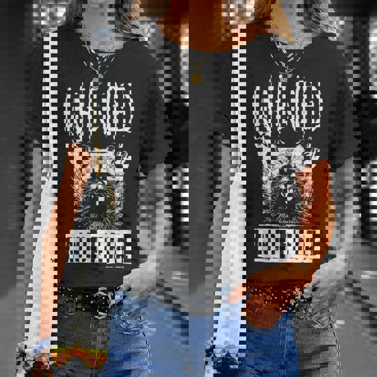 Raccoon Unhinged And Feral Retro Racoon Meme Street Cat T-Shirt - Monsterry