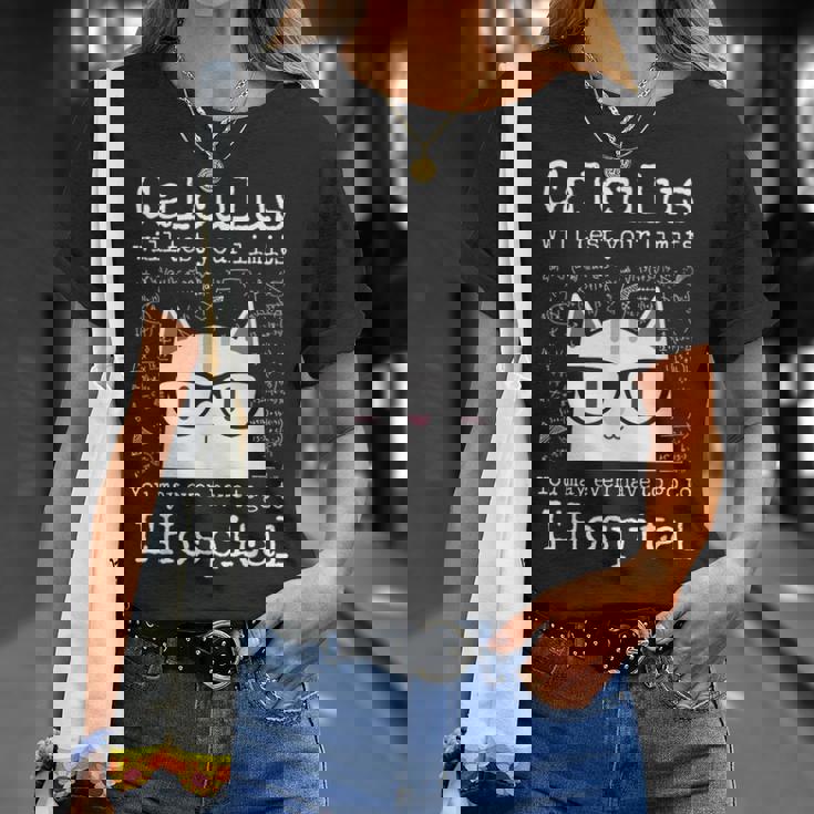 Retro Math Calculus Will Test Your Limits Cute Cats T-Shirt - Monsterry