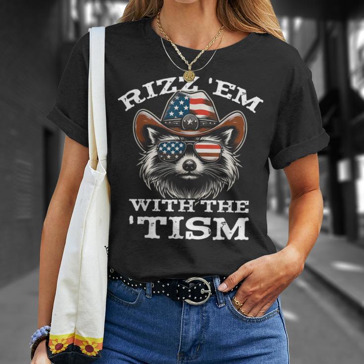 Rizz Em With The Tism Raccoon Meme Autism T-Shirt - Monsterry