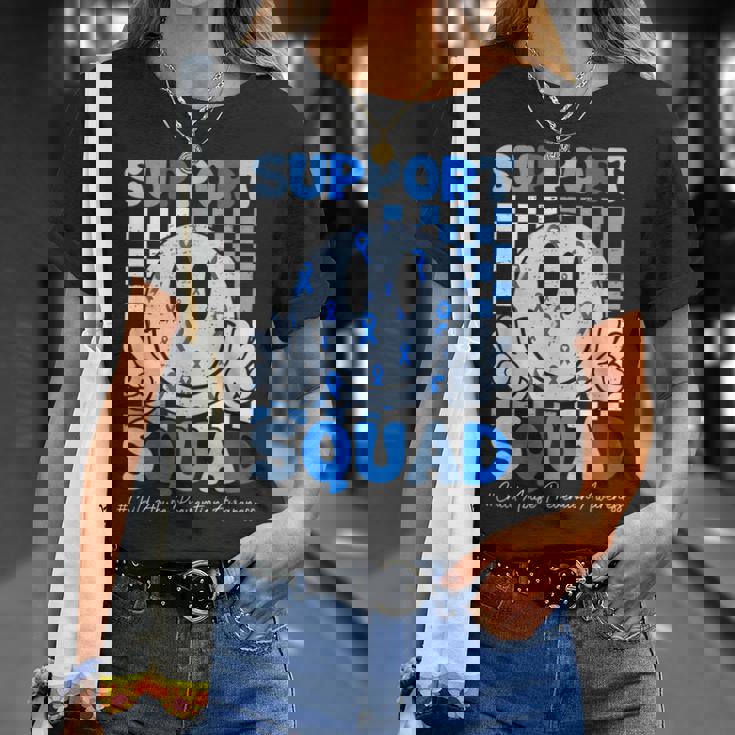 Support Squad Child Abuse Prevention Awareness Smile Face T-Shirt | Mazezy