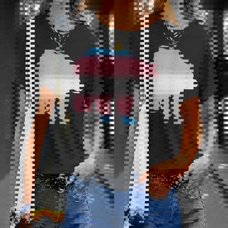 Transgender Bear Trans Pride Flag Equality Cool Humor T-Shirt - Monsterry