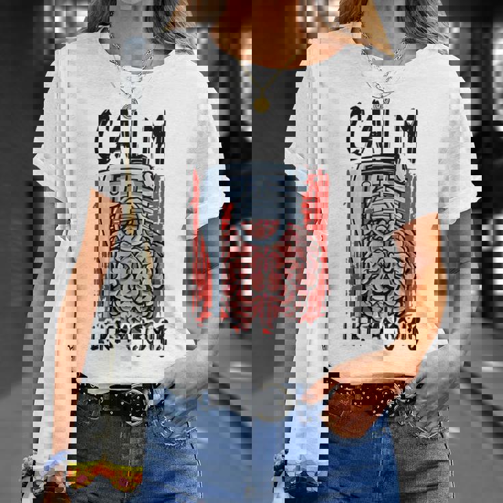 Calm Like A Bomb National Stress Awareness Month Grenade T-Shirt ...