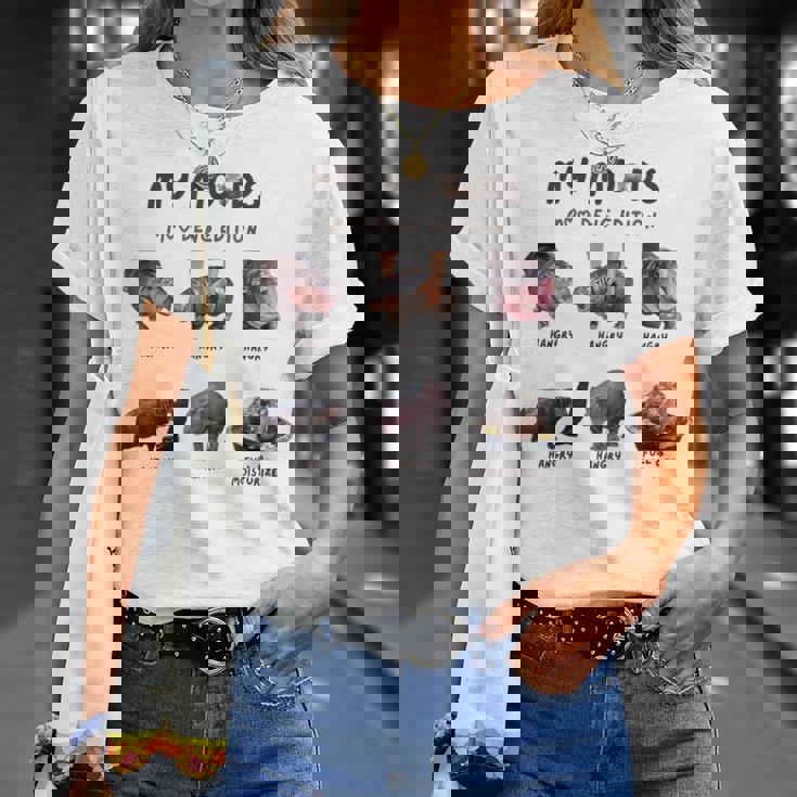 Moo Deng Mood Sassy Hippo Cute Moo Deng Bouncy Pig T-Shirt - Monsterry