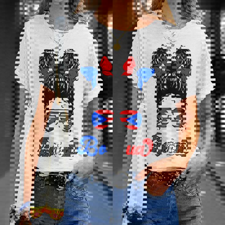 Puerto Rico Flag Boricua Girl Hispanic Heritage Month Women T-Shirt ...