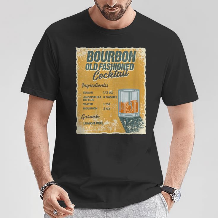 Bourbon Old Fashioned Cocktail Recipe T-Shirt - Monsterry