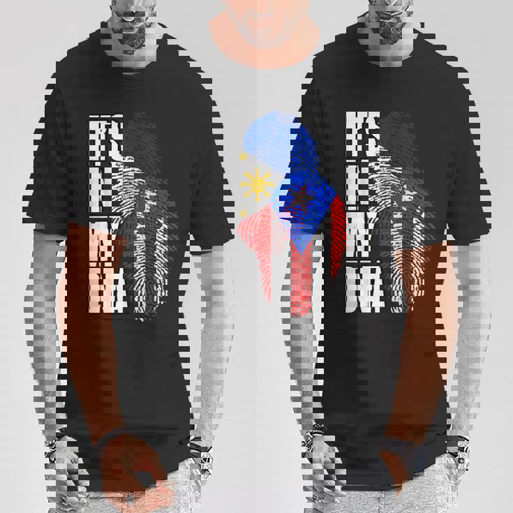 Filipino And Puerto Rican DNA Mix Flag Heritage T-Shirt - Monsterry AU
