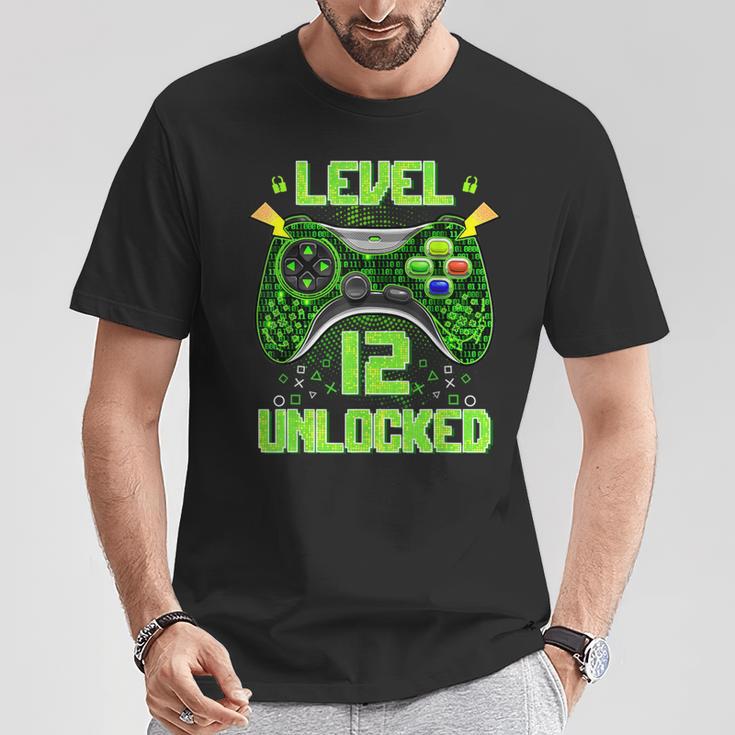 Level 12 Unlocked 12th Birthday 12 Year Old Video Game T-Shirt - Monsterry