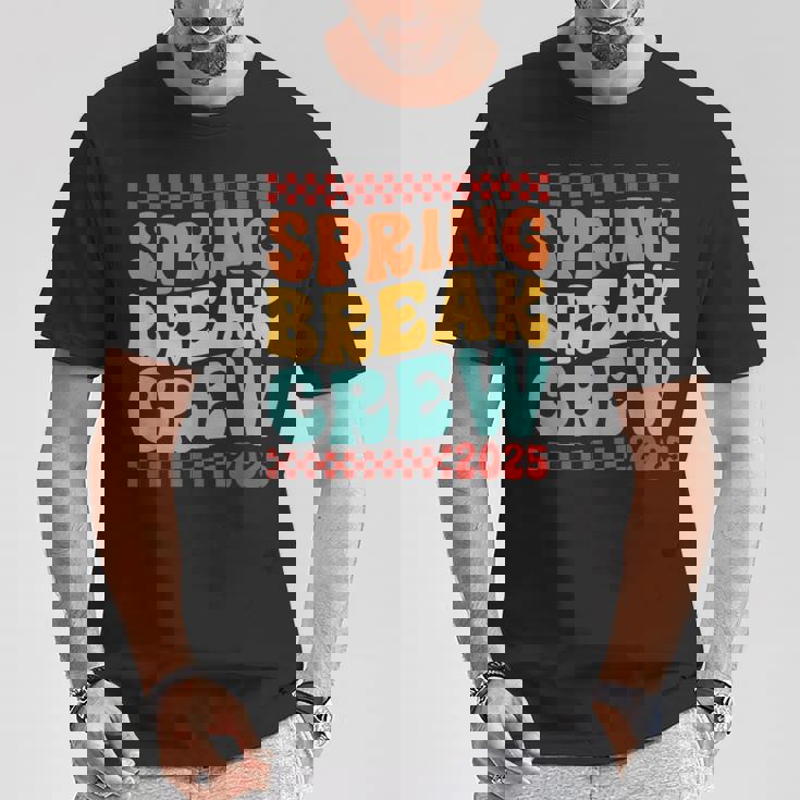 Spring Break Squad Crew Vintage 2025 Beach Palm Family Trip T-Shirt | Mazezy