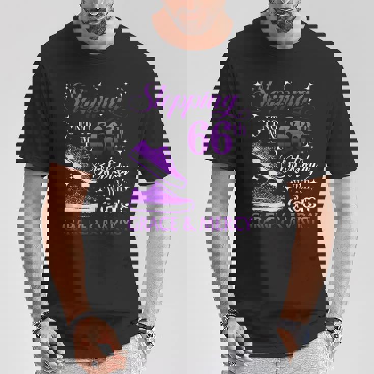 Stepping Into My 66th Birthday With God's Grace & Mercy Girl T-Shirt ...