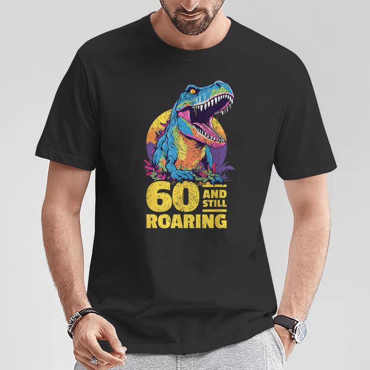 T-Rex Age 60 Year Old Dinosaur Milestone 60th Birthday T-Shirt - Monsterry