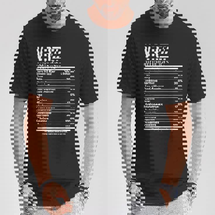 W Rizz Nutrition Facts Meme Rizzler Internet Memes Gen Z Men T-Shirt ...