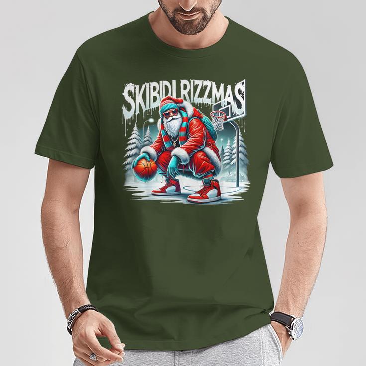 Christmas Xmas Skibidi Rizzmas Santa Basketball Dunk T-Shirt | Mazezy