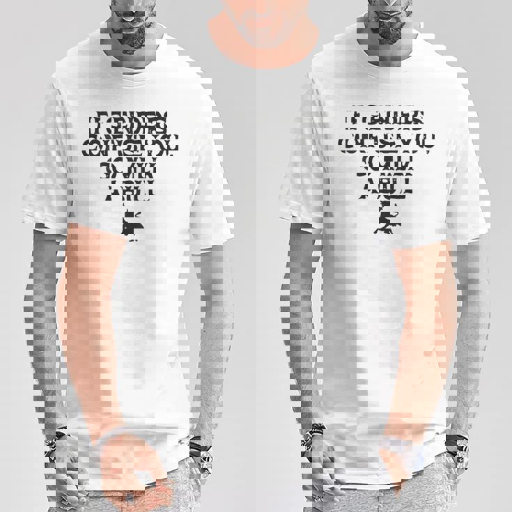 On The Back If Genders Confuse You Go Milk A Bull Meme T-Shirt - Seseable