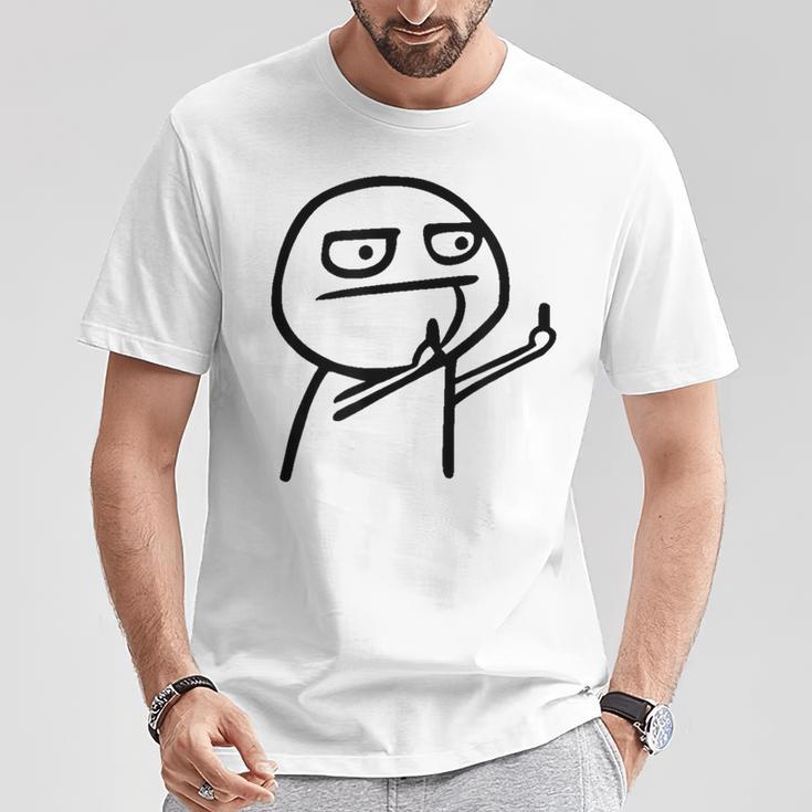 Bad Stick Figure Shows Middle Finger Man T-Shirt T-Shirt - Monsterry
