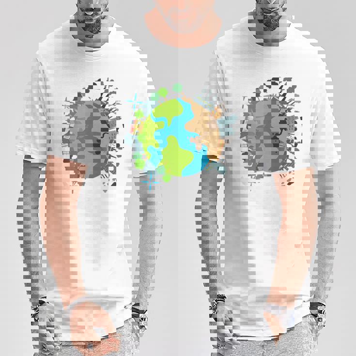 Clean Air Water Pollution Industrial Waste Renewable Energy T-Shirt ...