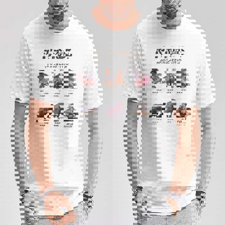 Moo Deng Mood Sassy Hippo Cute Moo Deng Bouncy Pig T-Shirt - Monsterry